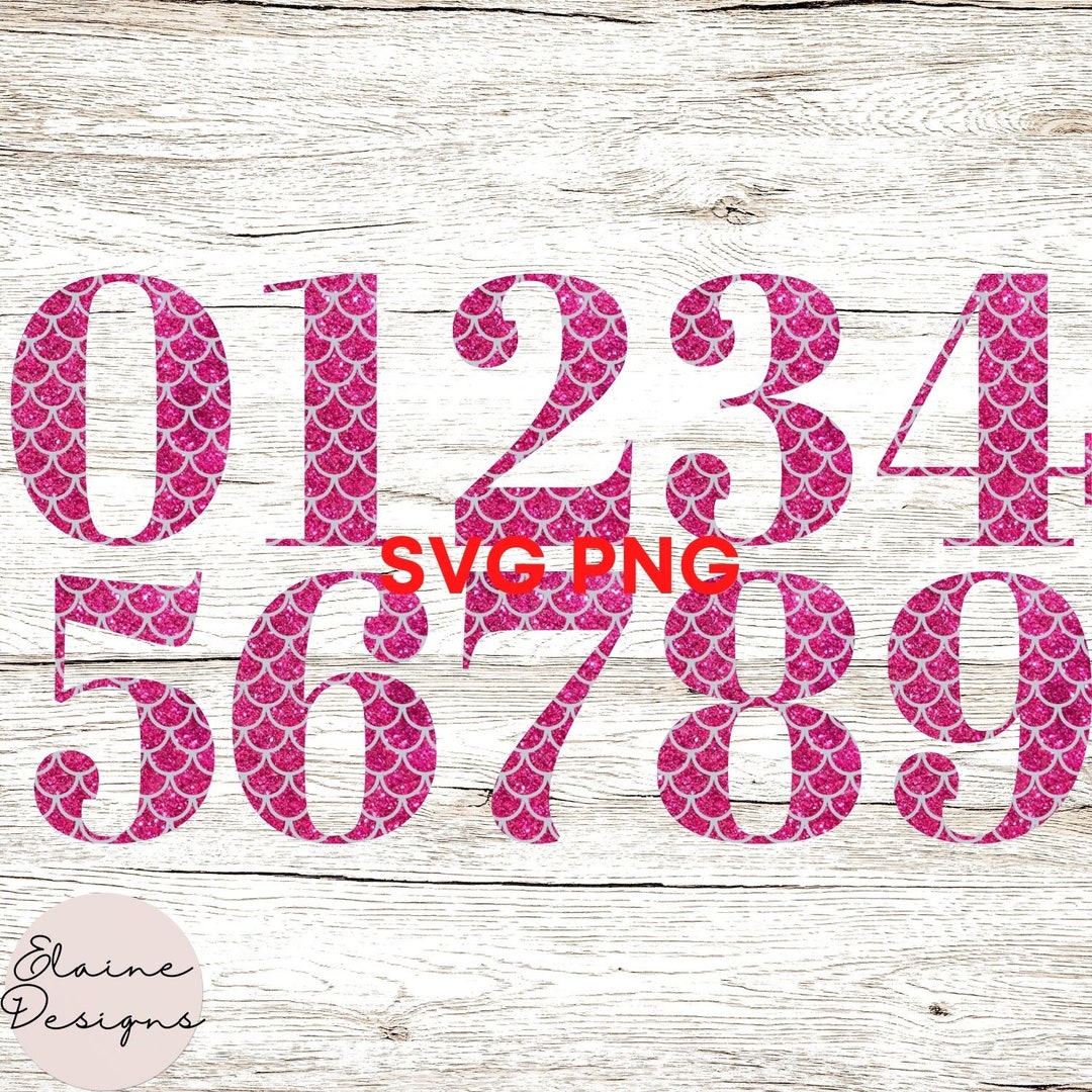 Mermaid Numbers Pink Mermaid Scales Mermaid Birthday Numbers Pink ...