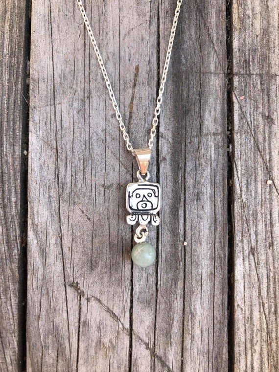 Ajpu Snail Shell Mayan Nahual Jade Pendant Silver - Etsy UK