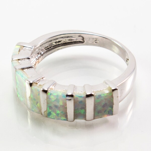 Lab Created Opal Ring Set - Etsy