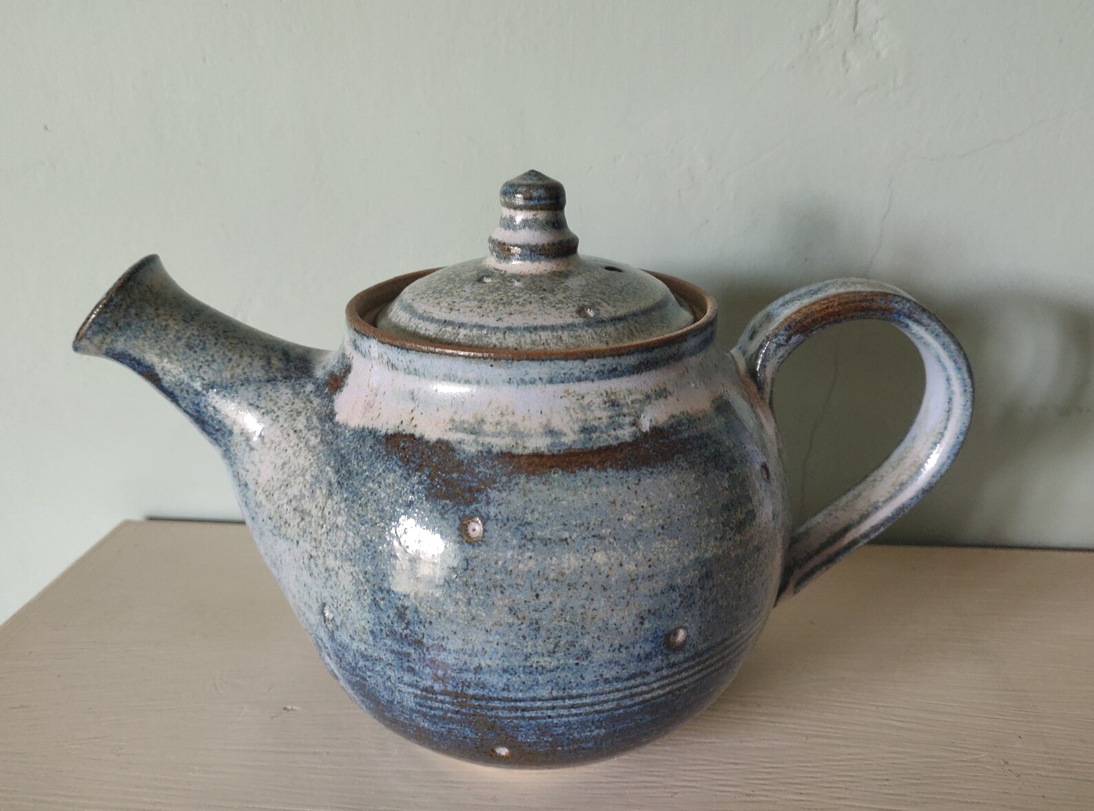 Hand Thrown Stoneware Dotty Teapot - Etsy UK
