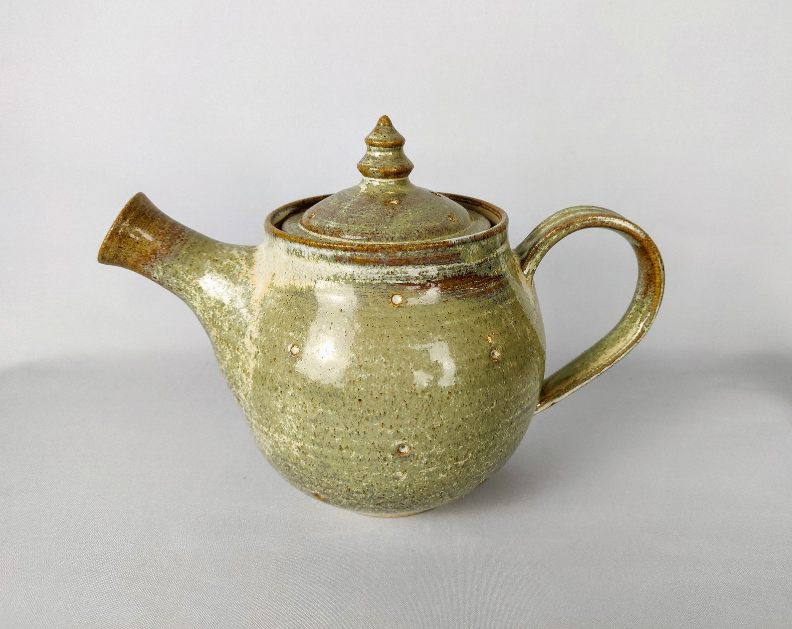 Hand Thrown Stoneware Dotty Teapot - Etsy UK