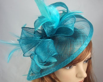 Teal fascinator | Etsy