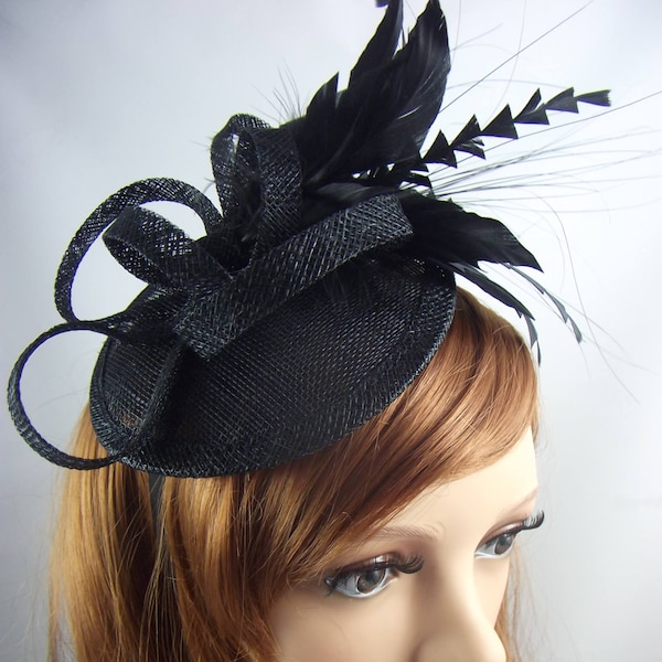Black Fascinator - Etsy