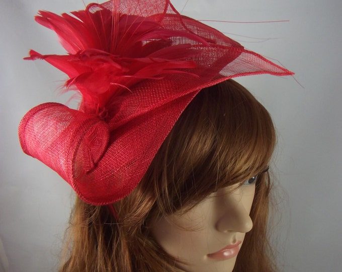 Mini Red Fascinator Flitter-by Mesh Red Fascinator Headband - Etsy