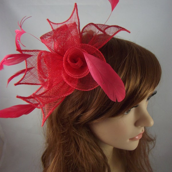 Red Fascinator - Etsy