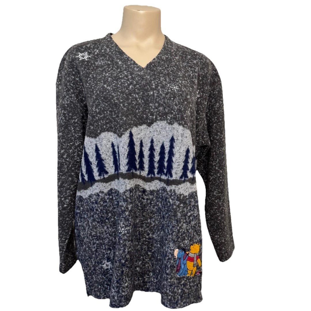VTG Winnie the Pooh Eeyore Winter Sweater Size Medium Disney Cozy - Etsy