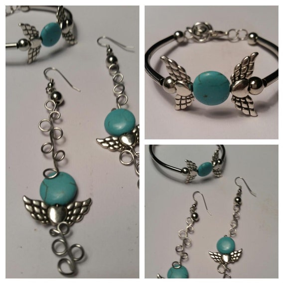 Items similar to Turquoise angel wings on Etsy