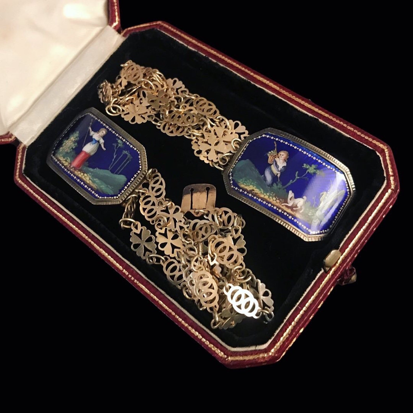 Pair of 18th Century French Enamel Clasps - Etsy UK