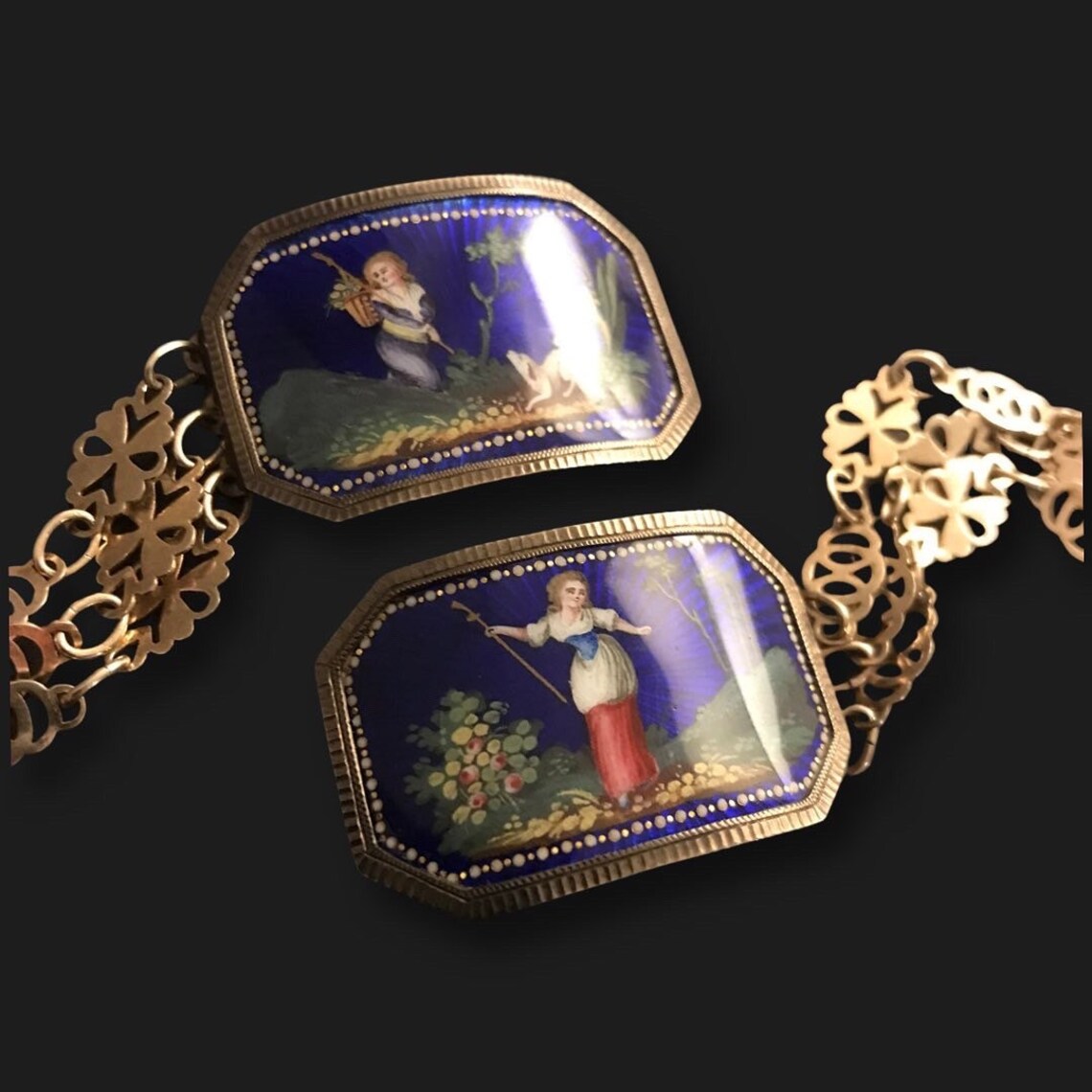 Pair of 18th Century French Enamel Clasps - Etsy UK