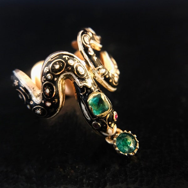 Enamel Snake Ring - Etsy
