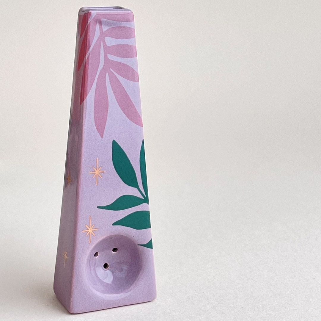 Purple Handmade Ceramic Smoking Pipe - Aesthetic Designcute Ceramic ...