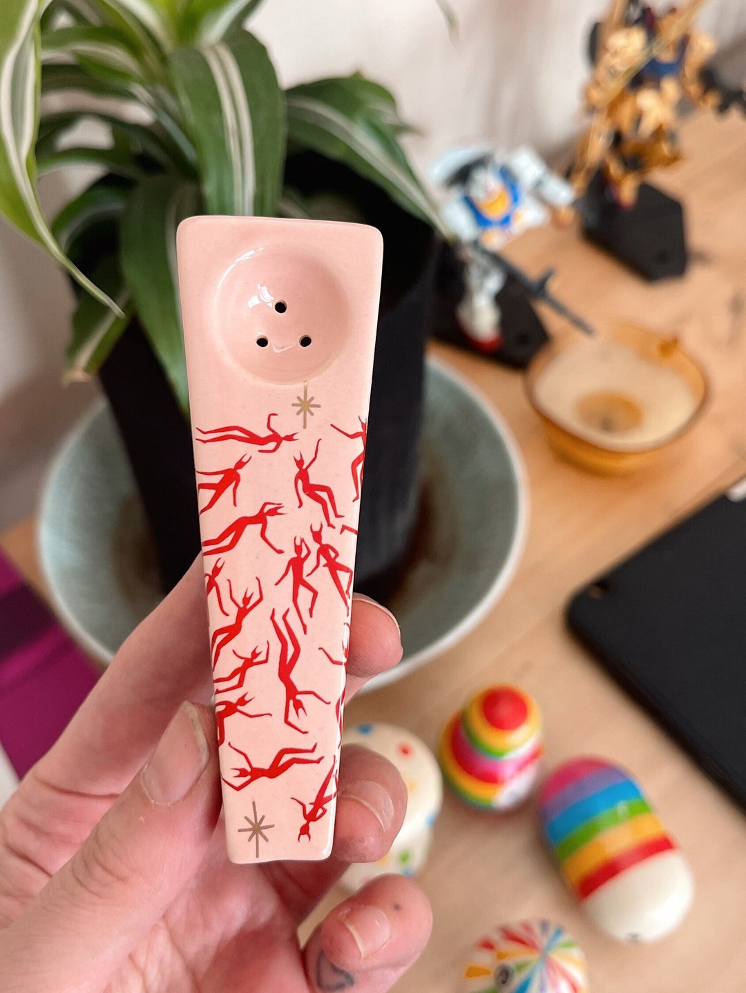 Red Devils Ceramic Smoking Pipe - Choose Your Color ! - Cute Handmade ...