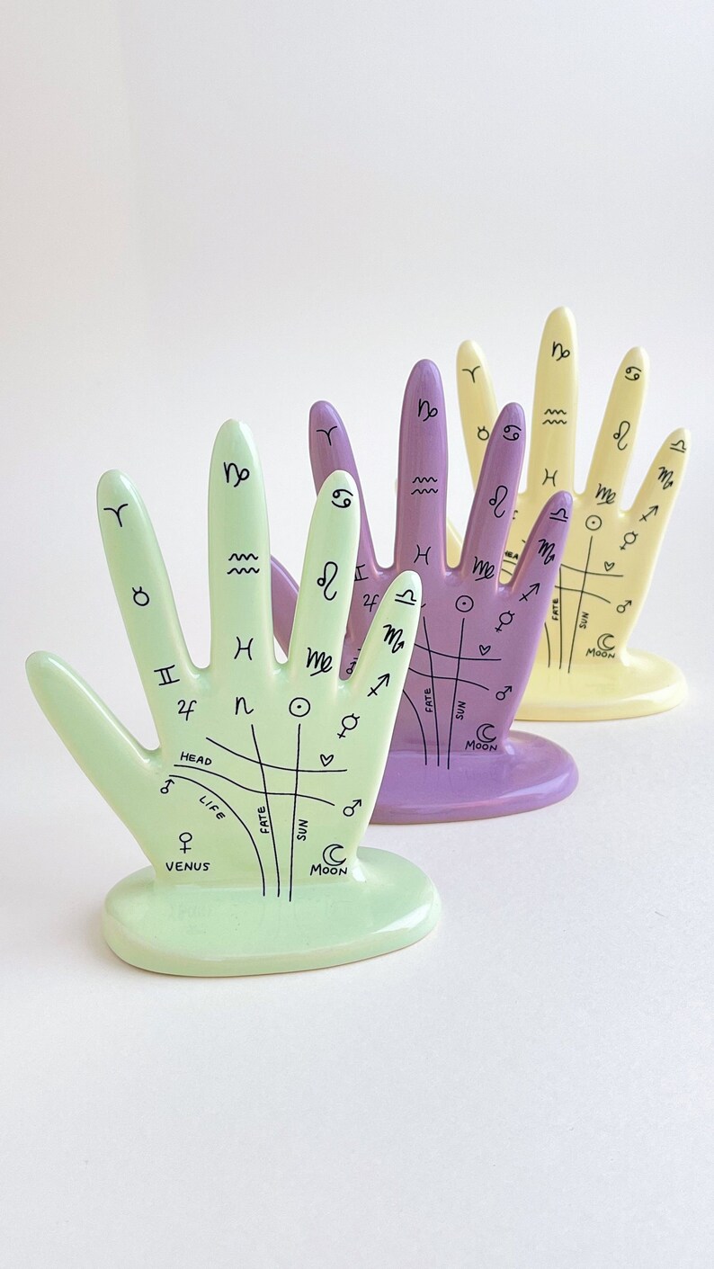 Colorful Ring Holder Palmistry Hand Choose Your Color - Etsy