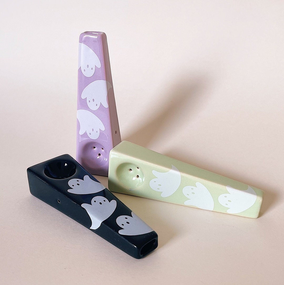 Cute Ghosties Ceramic Smoking Pipe Smiling Face Choose Your Color Cute ...
