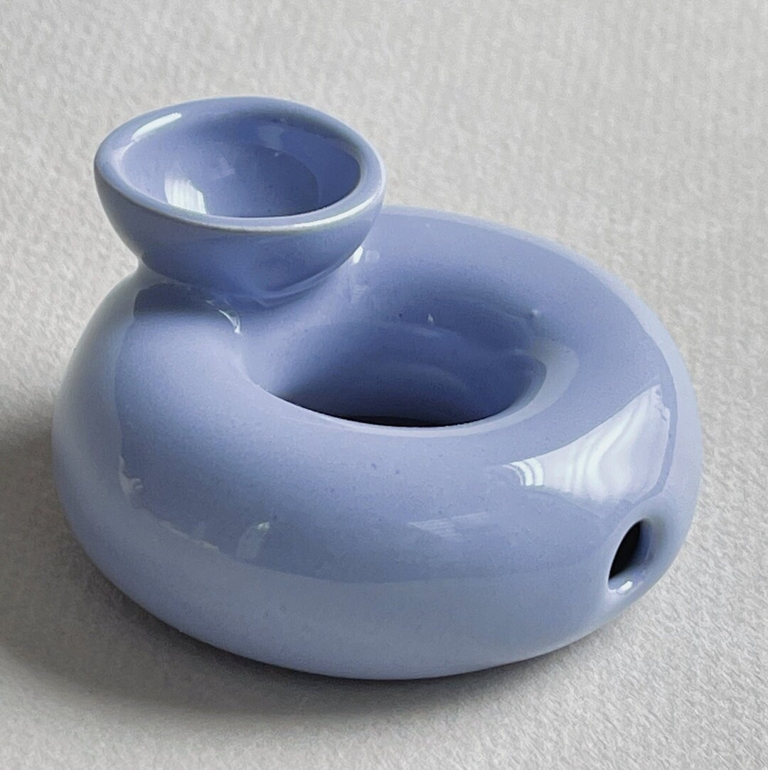 Ceramic Indigo Blue Pipe Cute Small Ceramic Smoking Pipe Handmade Round ...