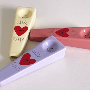 Happy Heart Ceramic Smoking Pipe - Smiling Face - Choose Your Color ...