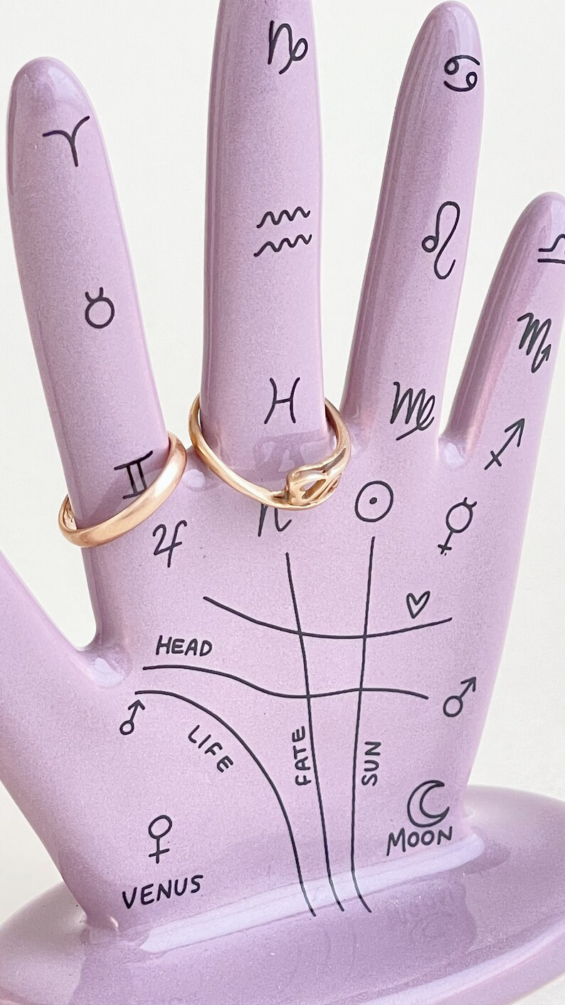 Colorful Ring Holder Palmistry Hand Choose Your Color - Etsy