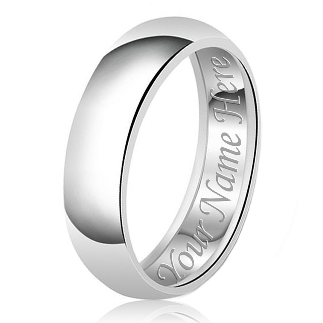 8mm Silver Band Free Custom Personalized Engraving 925 Sterling Silver ...