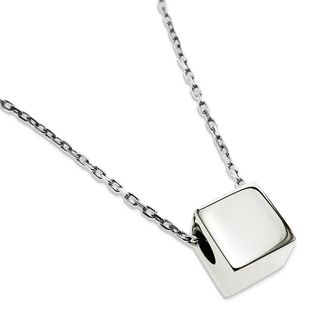 Square Cube Charm Pendant Free Custom Personalized Engraving 316L ...
