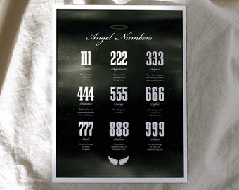 Angel Numbers Poster Digital Download Large Printable Art, Wall Print ...