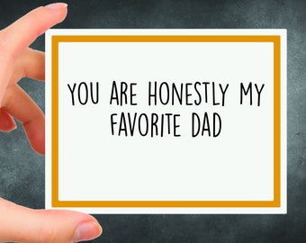 Funny Father's Day Card Favorite Dad Step Dad - Etsy
