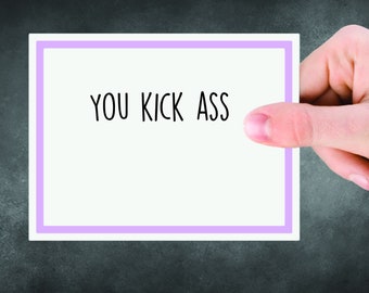 You Kick Ass Card | Etsy