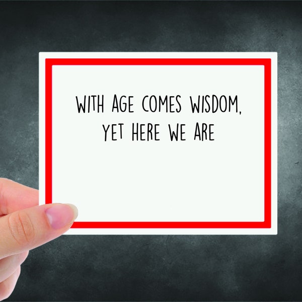 Age Comes Wisdom Birthday Card - Etsy