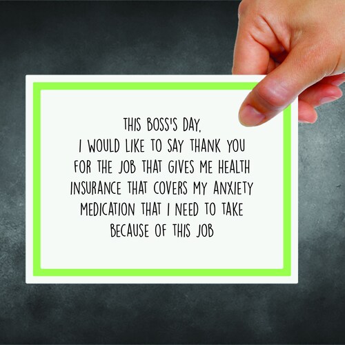 Funny Boss Card Boss's Day Boss Birthday Going Away - Etsy