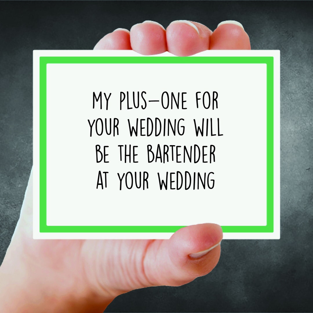 Plus One Wedding Card - Etsy