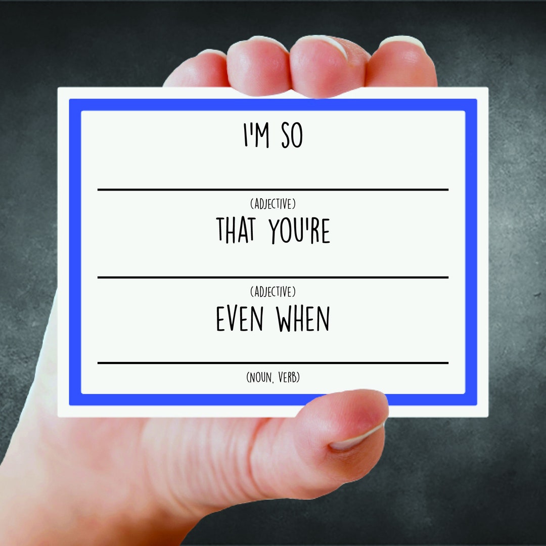 Mad Libs Card - Etsy
