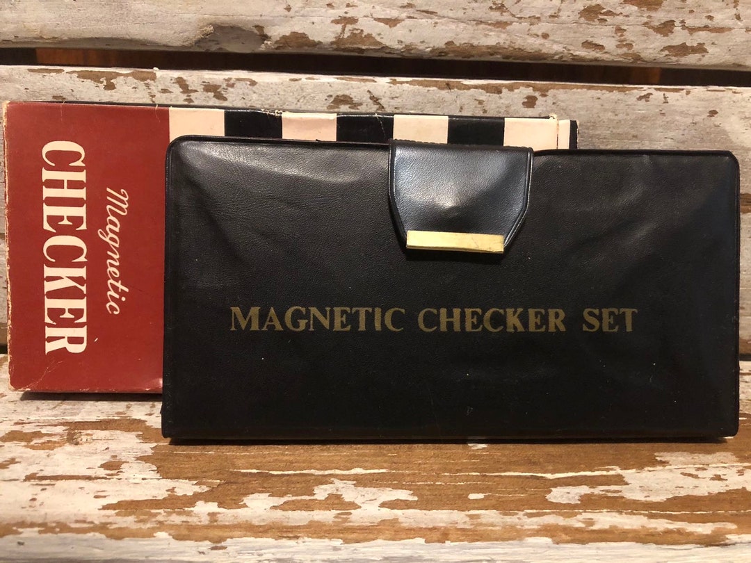 Vintage Magnetic Checker Game Travel Set Made in Hong Kong Never Used ...
