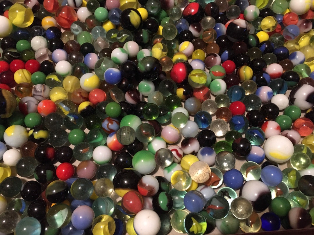 Huge Lot Marbles 480 Estate Finds Over Five Lbs. Shooters Cat Eyes Akro ...