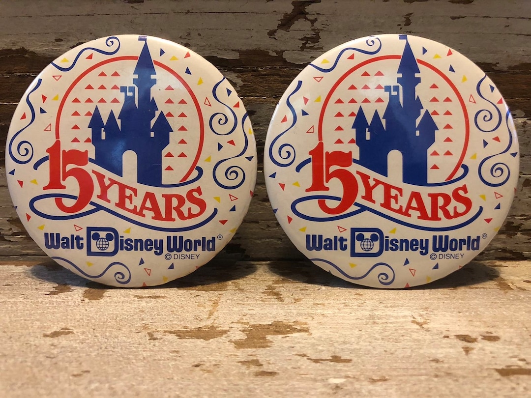 2 Vintage Walt Disney 15 Years Pinback Lot - Etsy