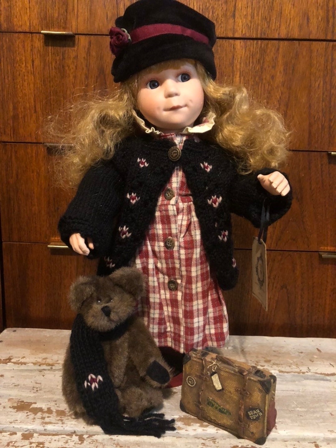 Yesterday's Child Doll Brittany With Bear Suitcase the Boyds Collection - Etsy