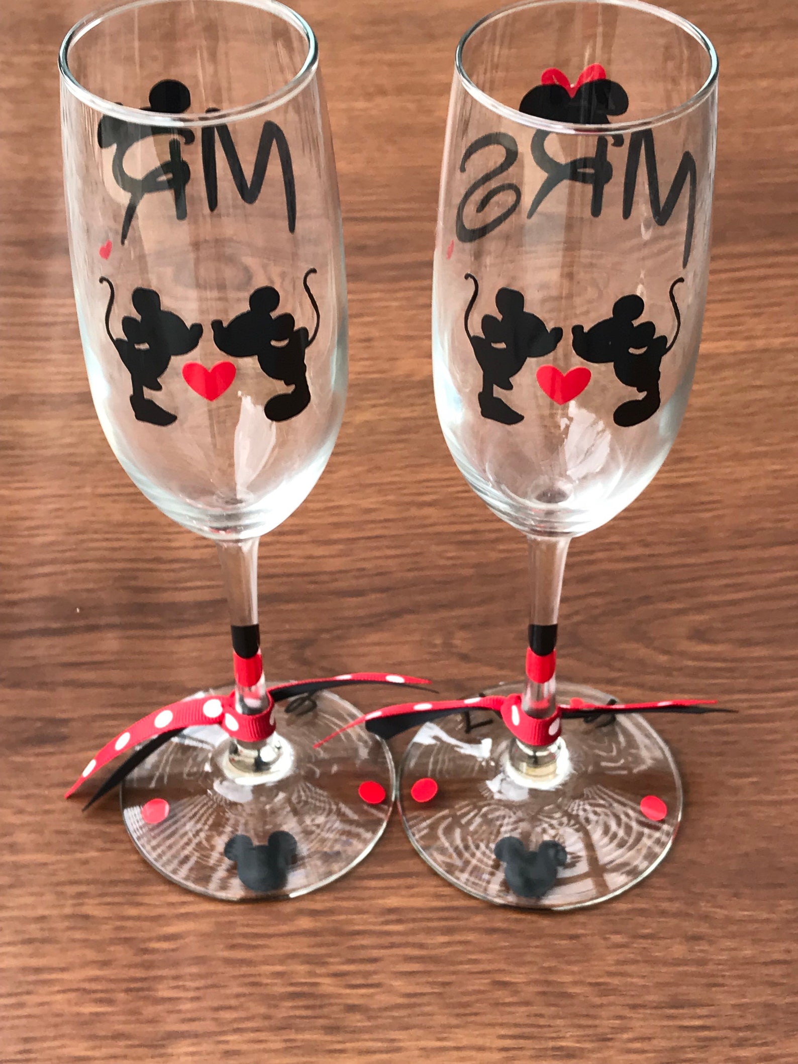 Mr. & Mrs. Disney Set Glassware Disney Wedding Engagement | Etsy