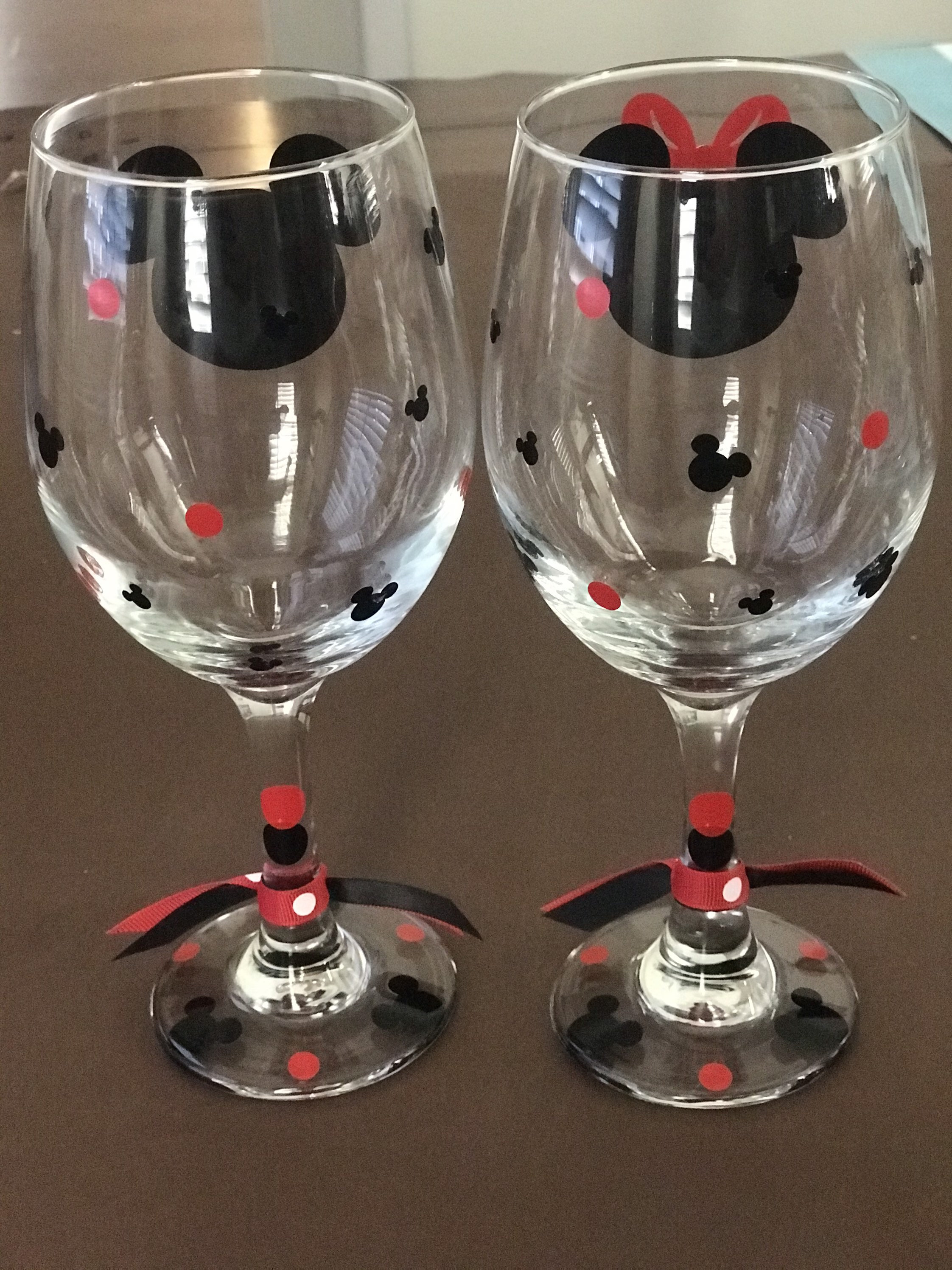 Mickey OR Minnie Glassware Disney Minnie Disney Mickey | Etsy