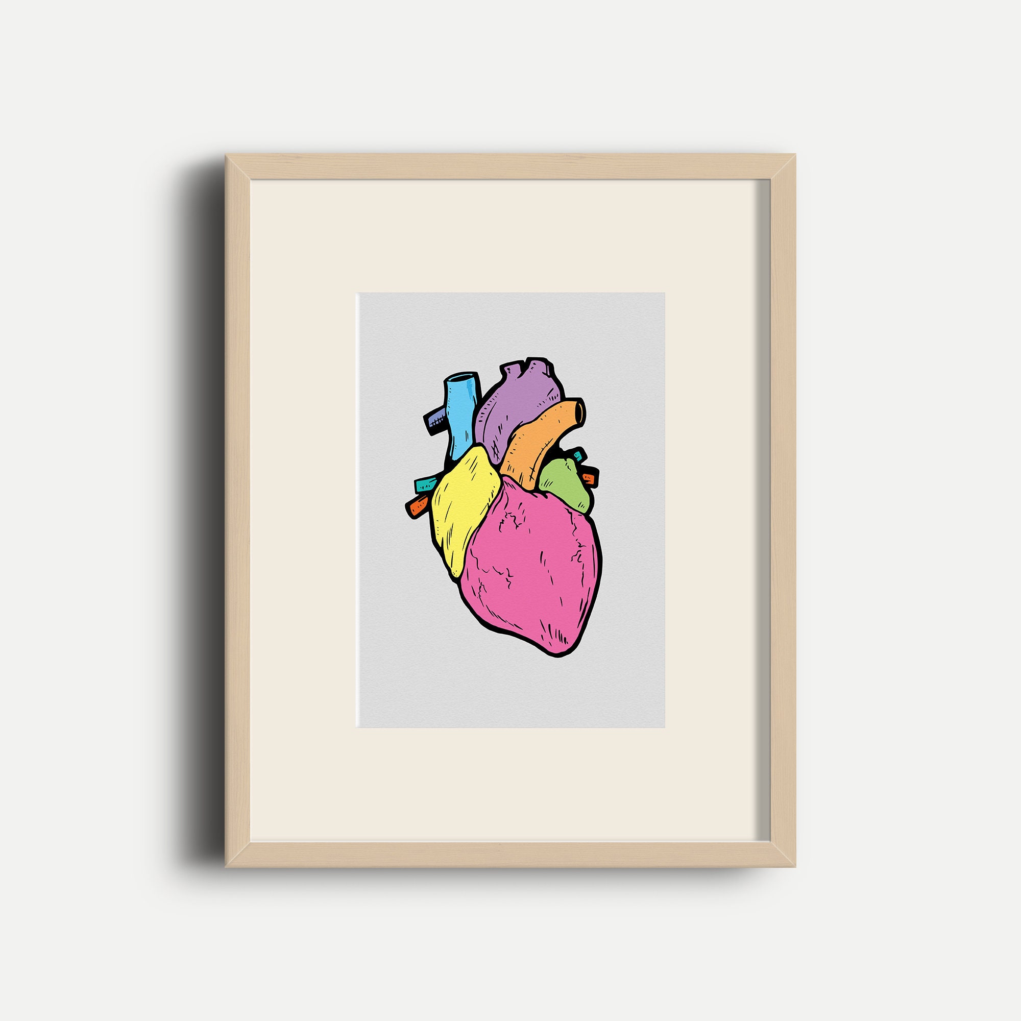 True Colours Heart Illustration A4 Art Print - Etsy UK