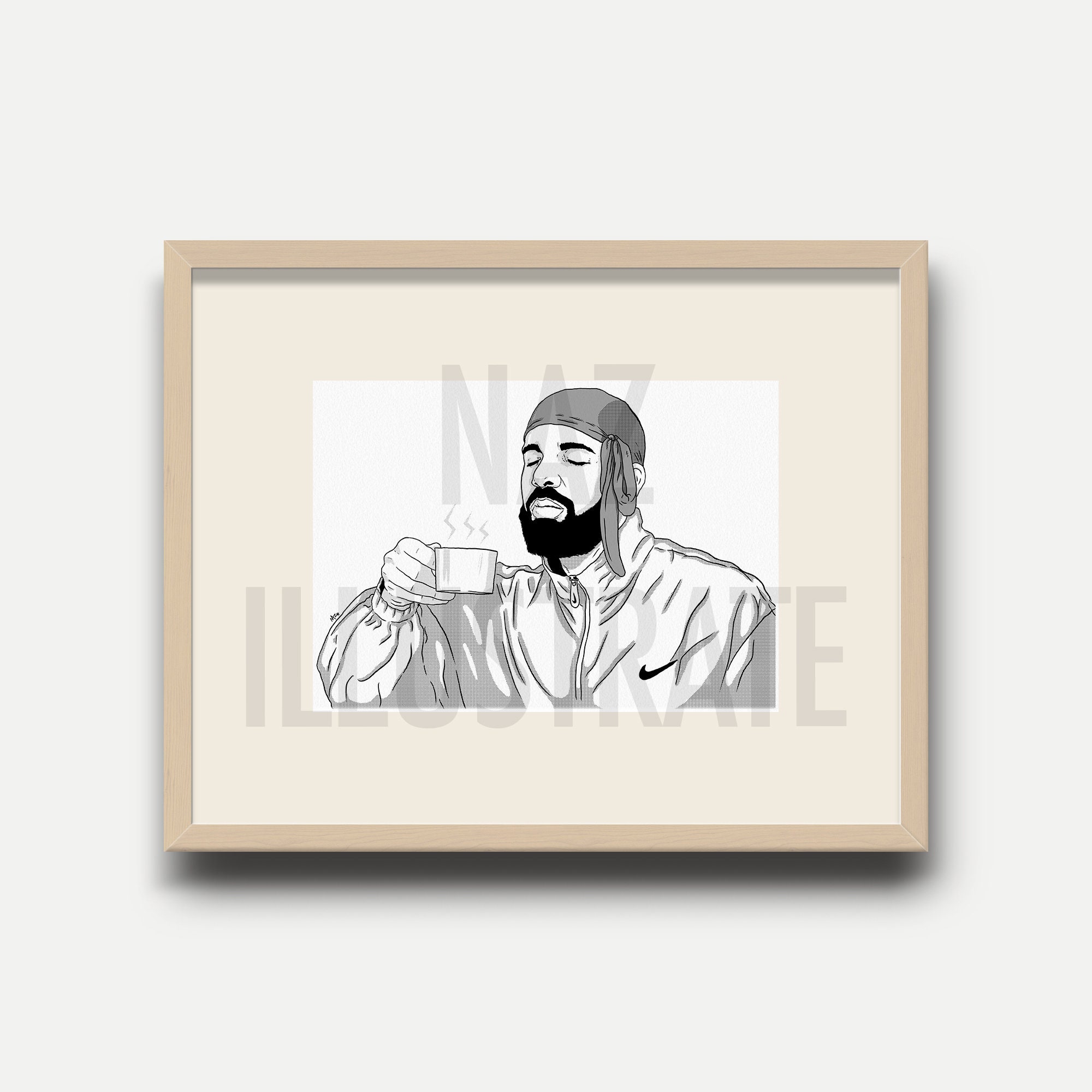 Drake Sipping Tea A4 Art Print - Etsy