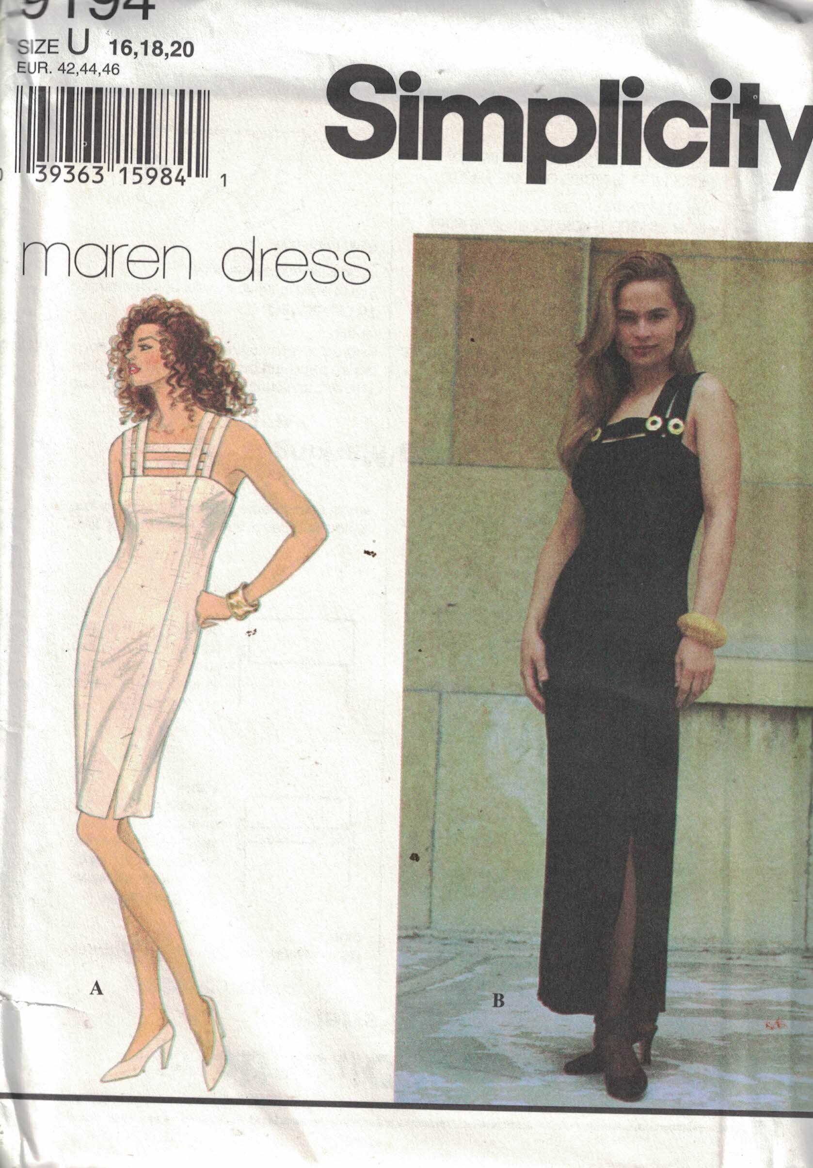 Simplicity 9194 Womens Fitted Prom Dress Evening Gown in Variations ...