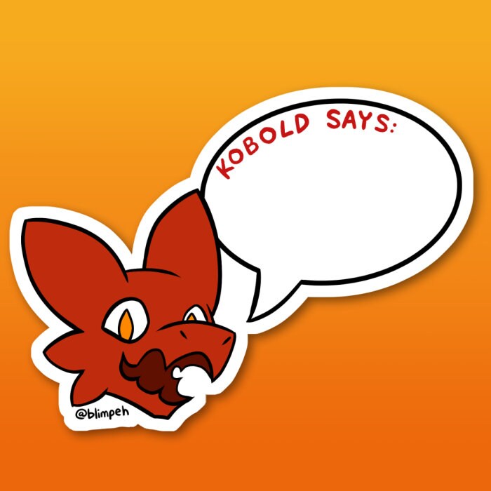 Kobold Says Sticker - Etsy