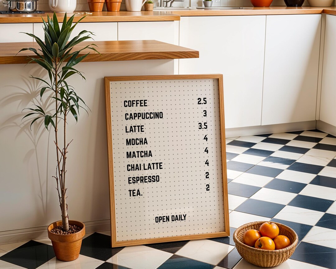 Coffee Menu Print | Kitchen Wall Art (digital Download) - Etsy