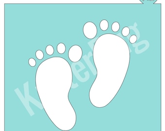 Baby feet stencil | Etsy