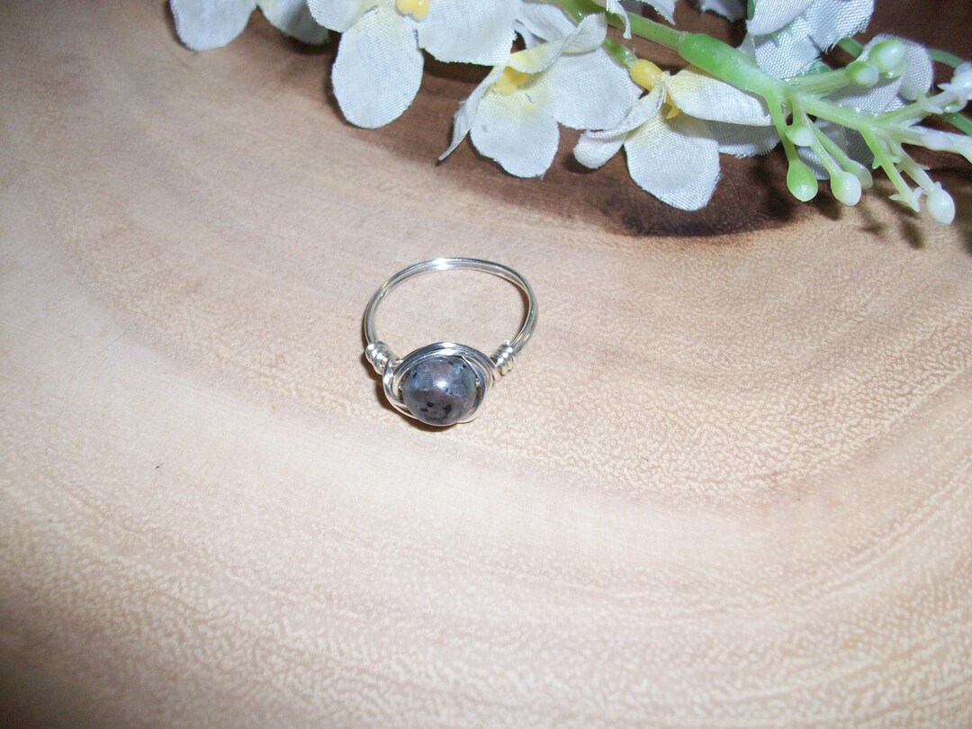 Yooperlite 8mm Silver Color Copper Wire Wrapped Ring Size 8 - Etsy