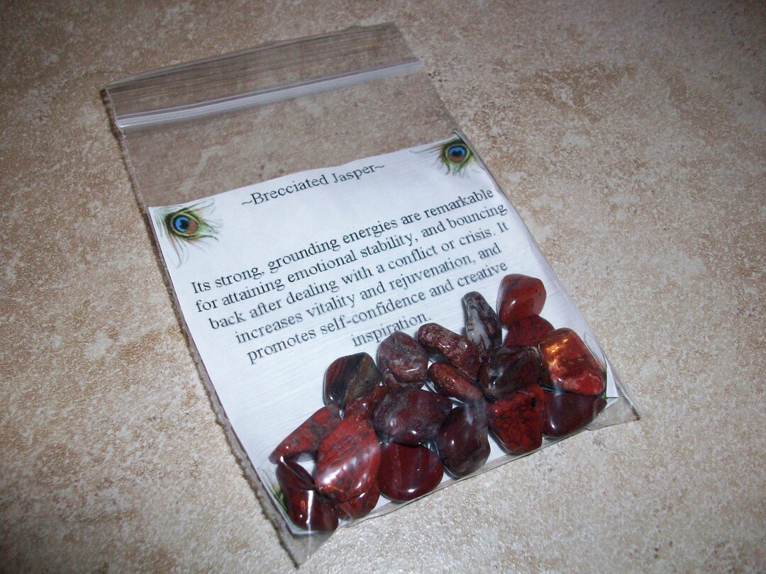 Brecciated Jasper Tumbled Chipstone Bag (20 Pieces) - Etsy