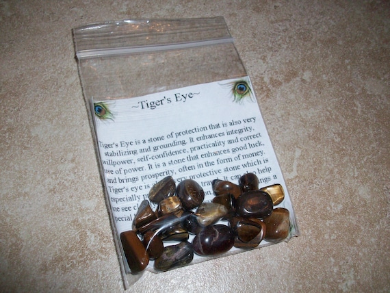 Tiger's Eye Tumbled Chipstone Bag 20 Pieces | Etsy