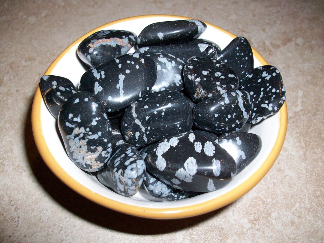 Snowflake Obsidian (chipped) Tumbled Stones - Etsy