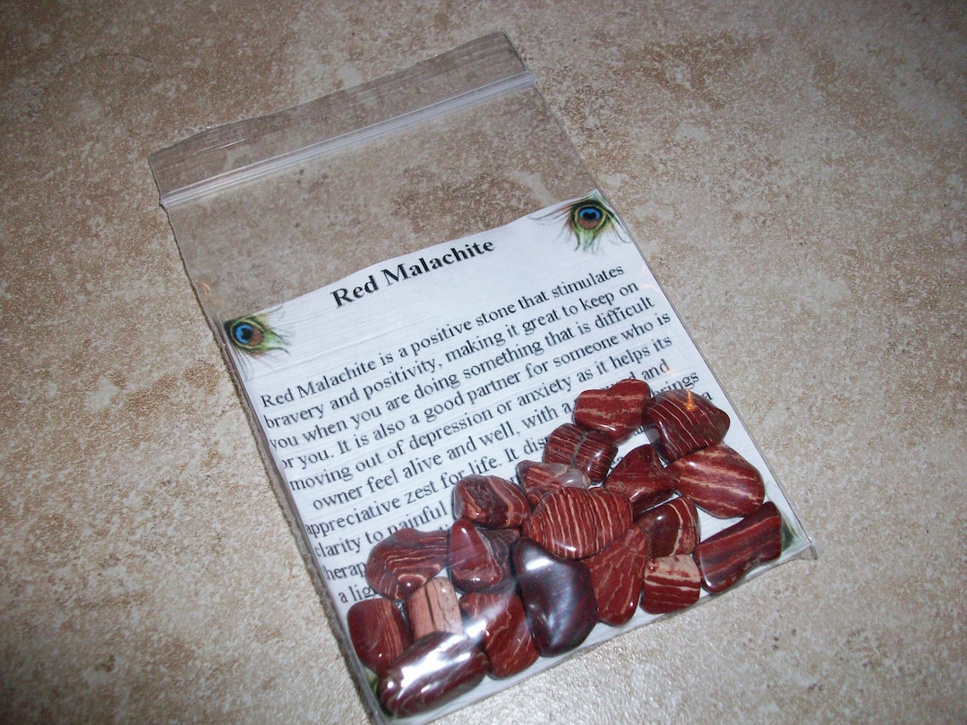 Red Malachite Tumbled Chipstone Bag (20 Pieces) - Etsy