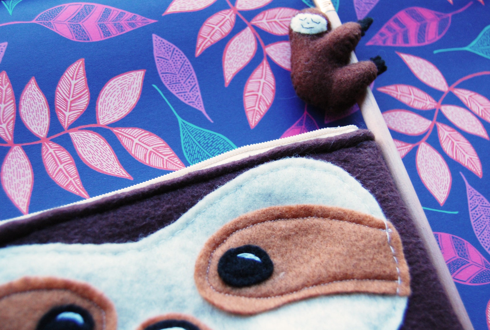Sloth Pencil Case and Pencil Topper/hugger Plush Set - Etsy