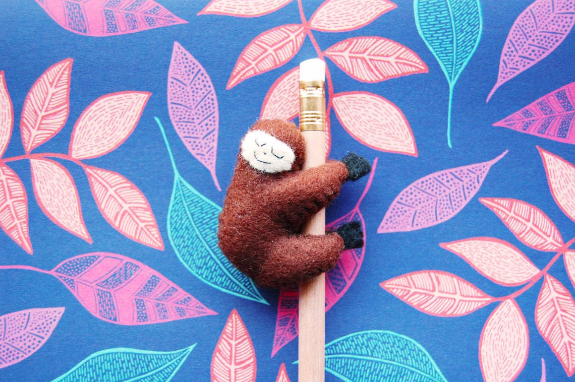 Sloth Pencil Case and Pencil Topper/hugger Plush Set - Etsy