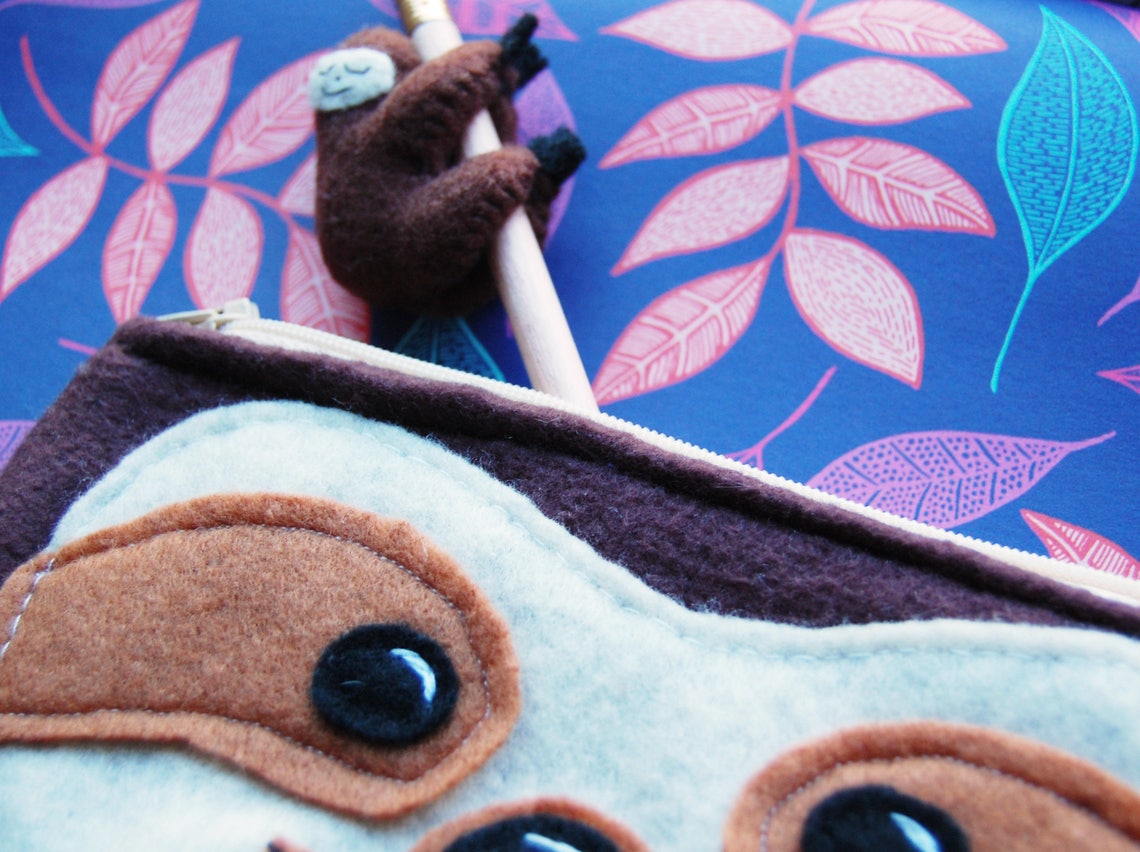 Sloth Pencil Case and Pencil Topper/hugger Plush Set - Etsy